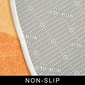 TEALP Kids Play Rug 4ft,Round Area Rug Kids Nursery Door Mat Soft Plush Childrens Carpet for Bedroom Living Room Kids Playroom,Orange Cat