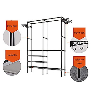 NA Freestanding Clothes Garment Organizer Portable Wardrobe Closets (White)