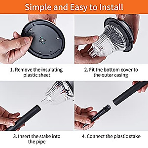 Ajinsn Solar Pathway Lights, 2 Pack Warm White LED Solar Powered Lights Outdoor, IP65 Waterproof, Auto On/Off Bright Up to 12 Hrs Solar Garden Lights for Patio Yard Lawn Driveway Walkway