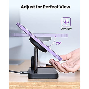 Wireless Charger for Magsafe, GEEKERA 3 in 1 Magnetic Wireless Charging Station for iPhone 14/13/12/Pro/Max/mini, Apple Watch 8/7/6/5/4/3/2/SE/Ultra, AirPods 3/2/Pro with QC 3.0 18W Adapter, Black