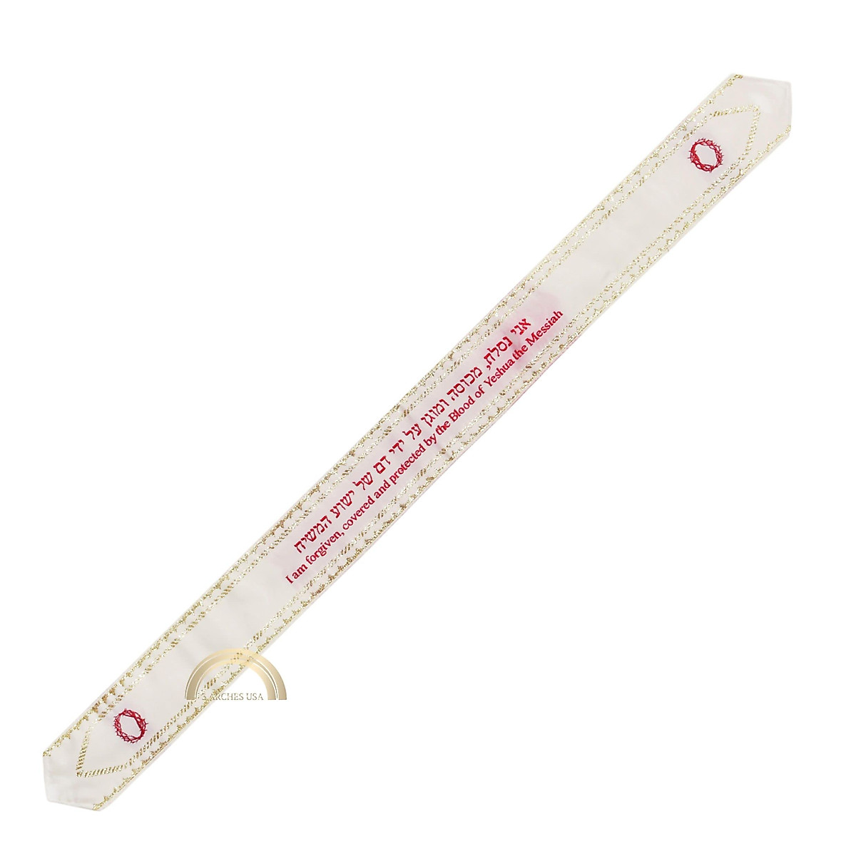 3 ARCHES USA, The Blood Of Yeshua The Messiah,Prayer Shawl from Israel Messianic Tallit Prayer Shawl- Red 72"x 22" Jewish Prayer Shawl with Bag, Scripture Corners & Hebrew Prayer