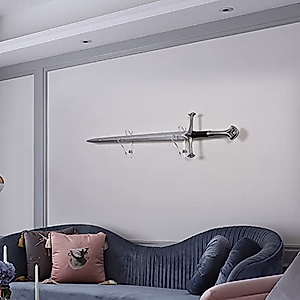 BYTOTU Wall mounted lightsaber rack - black plexiglass - very suitable for displaying magic sword - knife - samurai sword - saber - stick, acrylic display (excluding lightsaber) (black-transparent)