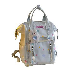 irLocy Star Backpack Y2K Backpack College Backpack Cute Preppy Backpack Aesthetic Backpack Y2K Accessories (beige)