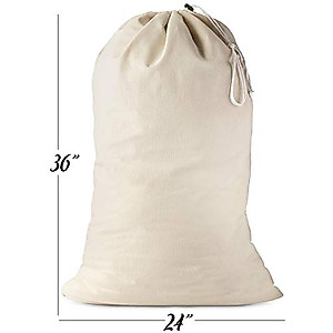 Cotton Laundry Bag - The Extra Heavy Duty Washable Laundry Bag with Drawstring Makes a Great Cloth Storage Sack for Sleeping Bag, Linen Basket Liner, Hamper Liner and Travel. (2-Pack)