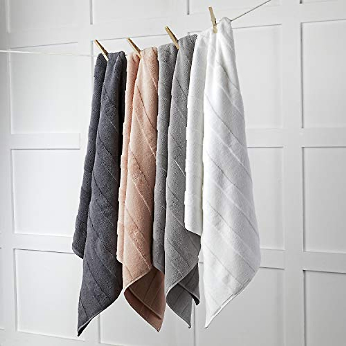 SKL HOME by Saturday Knight Ltd. V1359010835203 Efrie Hand Towel Set, 13" x 5.5", Gray