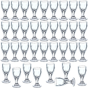 Ioffersuper 36-Pack Shot Glasses Set, 10Ml/0.338 Oz Mini Shot Glasses with Stem, Mini Wine Glasses, Thickness Glass