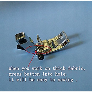 HONEYSEW Zigzag (J) Foot Leveling Button XC3021051 (SA176) with Low Shank Adapter for Baby Lock, Brother Singer