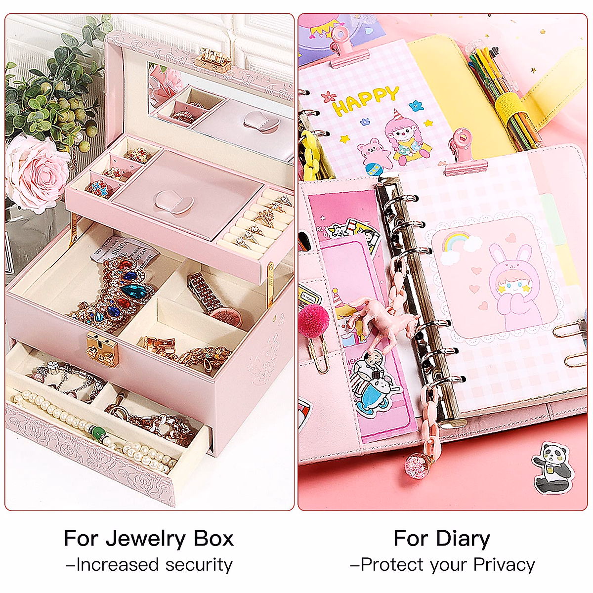 5Pcs Small Locks with Keys, Multicolor Luggage Locks ABS Plastic Covered Copper Keyed Padlock for Suitcase, Backpack, Gym Locker, Jewelry Box