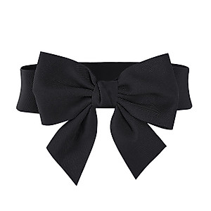 MUXXN Ladies Classy Plus Elastic Wasit Belts for Dress (Black L)