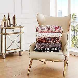 Juicy Couture - Throw Blanket | Heart Printed Pink | Plush and Cozy | Decorative Blankets for Sofas, Chairs and Beds| Luxurious and Soft | Chic Home Decor | Measures 50" x 70" | Pink/White