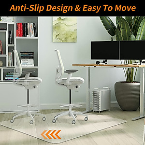 Office Chair Mat for Hardwood Floor - 36"x48" Floor Protector Mat for Rolling Chair, Clear Computer Desk Chair Mat for Hard Floor Use - Double Sided Texture, Easy Glide and Flat Without Curling