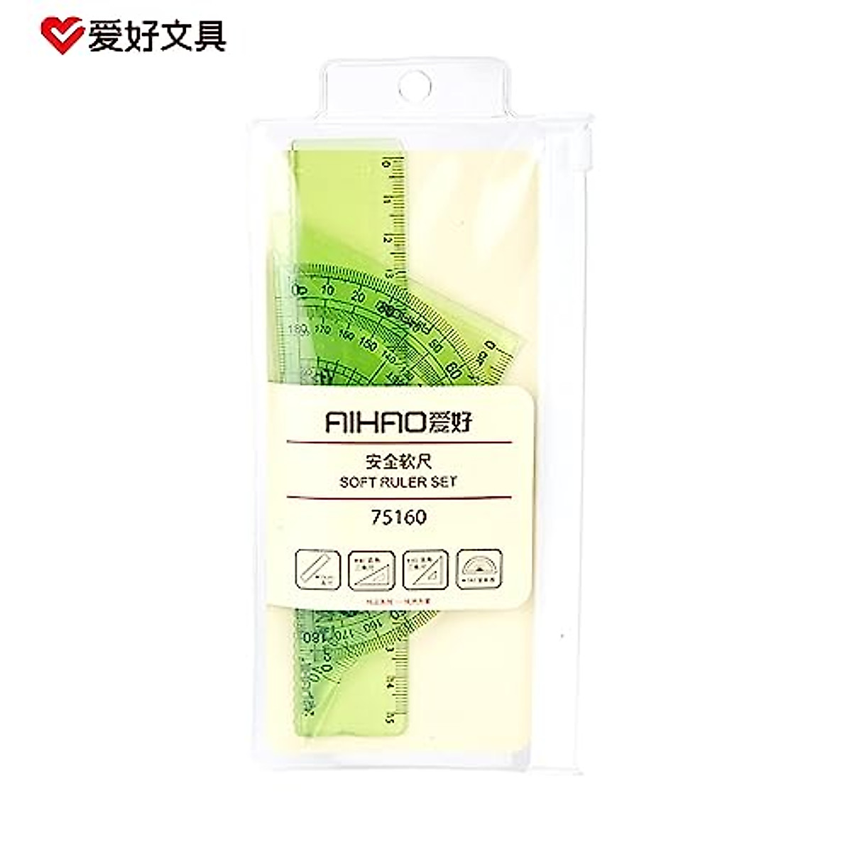 Geometry Plastic Ruler Set Clear Straight Ruler Triangle Ruler Protractor Ruler Tool Set School Office Supply Math Ruler Ruler Measuring Tool