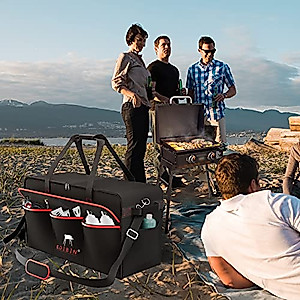 22 inch Griddle Carry Bag Fit for Blackstone 22 inch Griddle with Hood Lid and Stand,Perfect Fit for Blackstone 22 inch Griddle with Hood and Stand Heavy Duty 600D Waterproof griddle carry bag