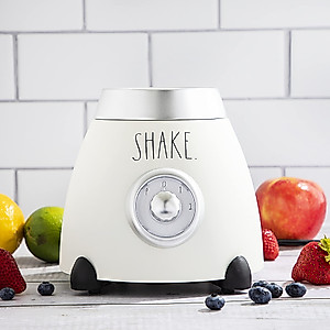 Rae Dunn Table and Countertop Blender- 2 Speed Blender with 1.5 L Glass Container and Lid, 500 W Shake and Smoothie Maker, Juice Blender with 6 Blades (Cream)