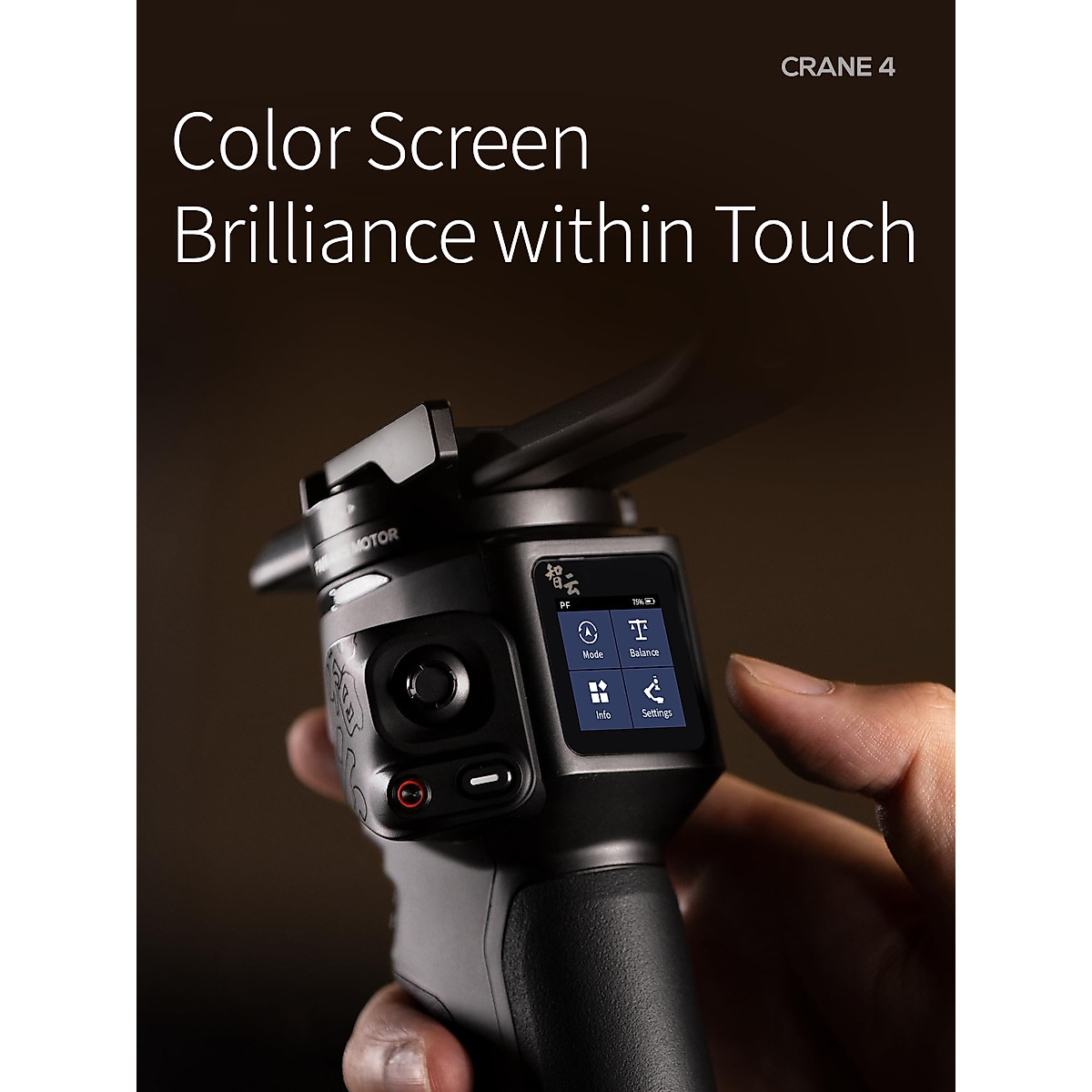 ZHIYUN Crane 4 Combo, 3-Axis Gimbal Stabilizer for DSLR and Mirrorless Camera, Nikon Sony Panasonic Canon Fujifilm BMPCC 6K, Fill Light, PD Fast Charge