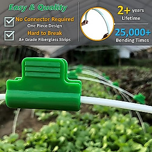 LANEVAN Greenhouse Hoops for 2-4ft Wide Raised Beds, 6.56ft Long Super Bendable Fiberglass Garden Hoops, Weather Resistant Grow Tunnel Support Hoops Frame for Plant Row Cover, 6 Pcs