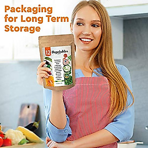 Heirloom Vegetable Seeds -100% Non-GMO - 1000 Garden Seeds Survival Pack - Tomato, Broccoli, Carrot, Celery, Cucumber Seeds and More