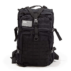 Sirius Survival 50L Expeditionary Tactical Backpack - Large Molle Bag (Black)