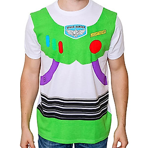 Toy Story Buzz Lightyear Astronaut Costume Adult T-Shirt(MD, White)