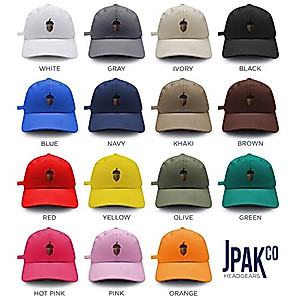 JPAK Acorn Baseball Cap Embroidered Cotton Dad Hat - Nut Tree Brown