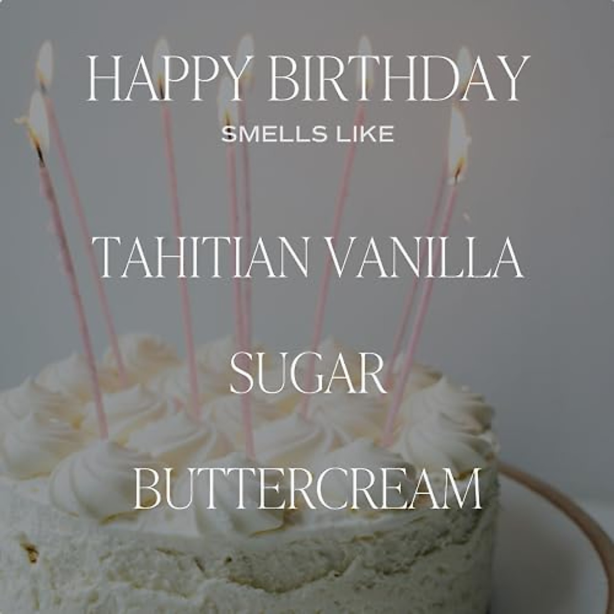 Sweet Water Decor, Happy Birthday in Gold Print, Vanilla, Sugar, and Buttered Rum Sweet Scented Soy Wax Candle for Home | 9oz Clear Jar, 40 Hour Burn Time, Made in the USA