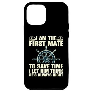iPhone 12 mini Funny First Mate For Men Women Pontoon Boat Captain Boating Case