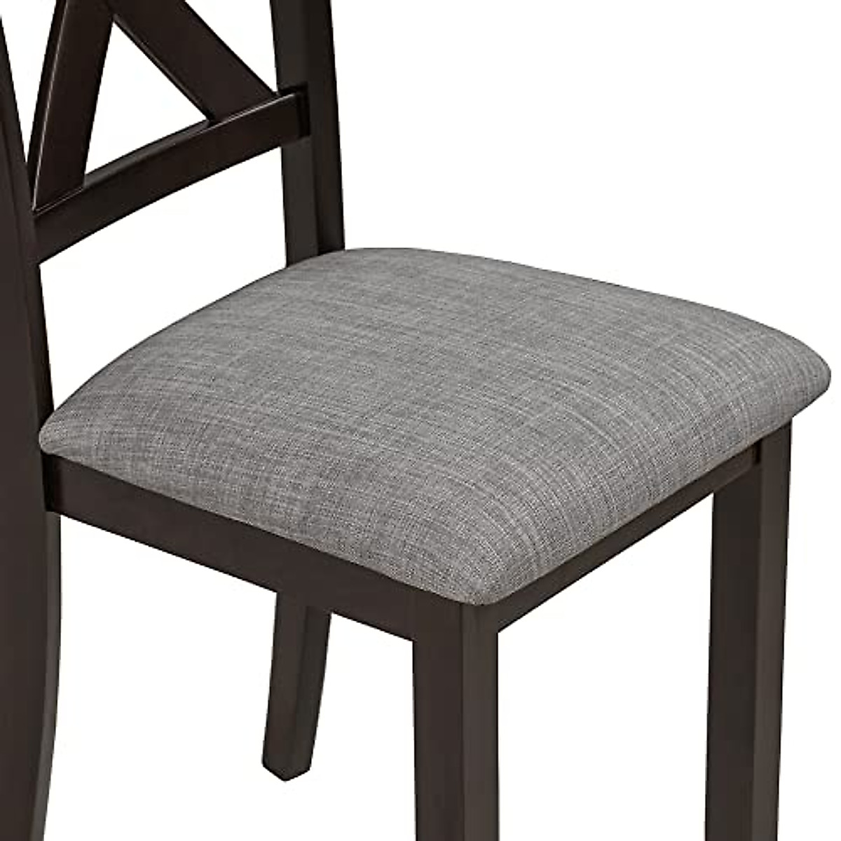 OYN 6-Piece Kitchen Room Sets, Wooden Rectangular Table with 4 Cushion Dining Chairs and Padded Bench,Espresso