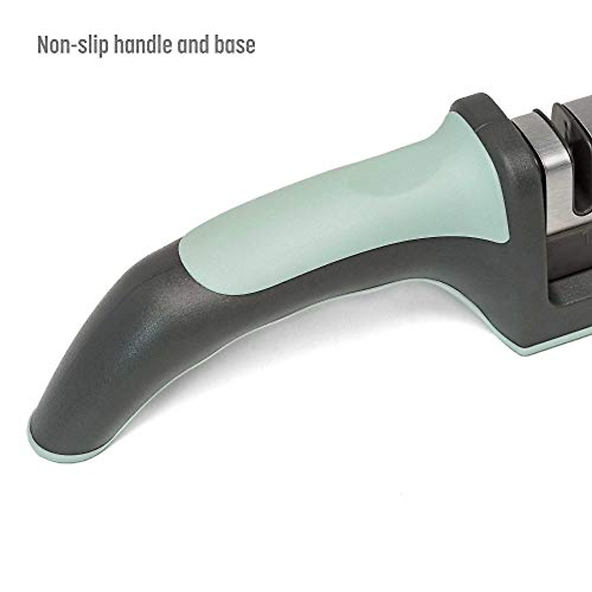 Goodful 3-Stage Knife Sharpener, Helps Repair, Restore and Polish Non-Serrated Blades Quickly, Safely & Easily, Sage