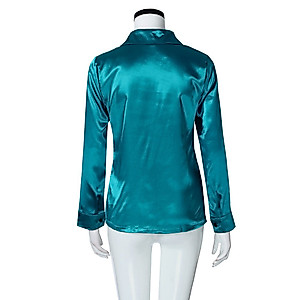 Blouse for Women Long Sleeve Kimloog Women Button Fashion Casual Tops Long Sleeve Shirt Blouse [video game] [video game]