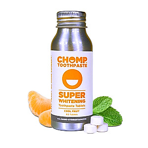 Chomp Super Whitening Cool Fruit Toothpaste Tablets with Nano Hydroxyapatite