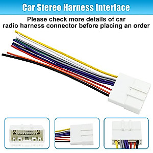 Fiegromech Car Radio Stereo Wiring Harness Adapter Replacement for Nissan Subaru Infiniti Aftermarket Car CD DVD Head Unit Wire Cable
