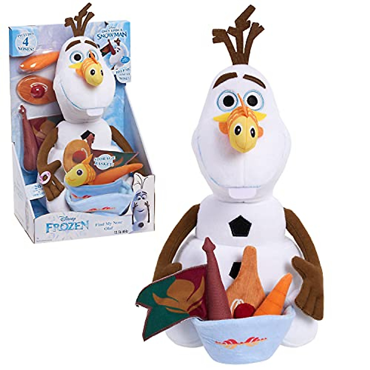 Disney Frozen Find My Nose 14-inch Olaf Plush, Officially Licensed Kids Toys for Ages 3 Up by Just Play