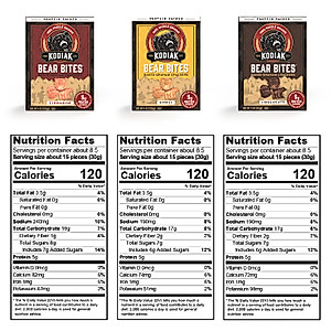 Kodiak Cakes Bear Bites Graham Crackers Variety Pack: Honey, Chocolate & Cinnamon Snacks