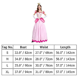 Womens Halloween Costumes: Princess Halloween Costume for Women Role Play Pink Princess Dress with Crown Adult Clothes Set Performance Carnival Party Fancy Dress Up Christmas Outfits Pink Medium