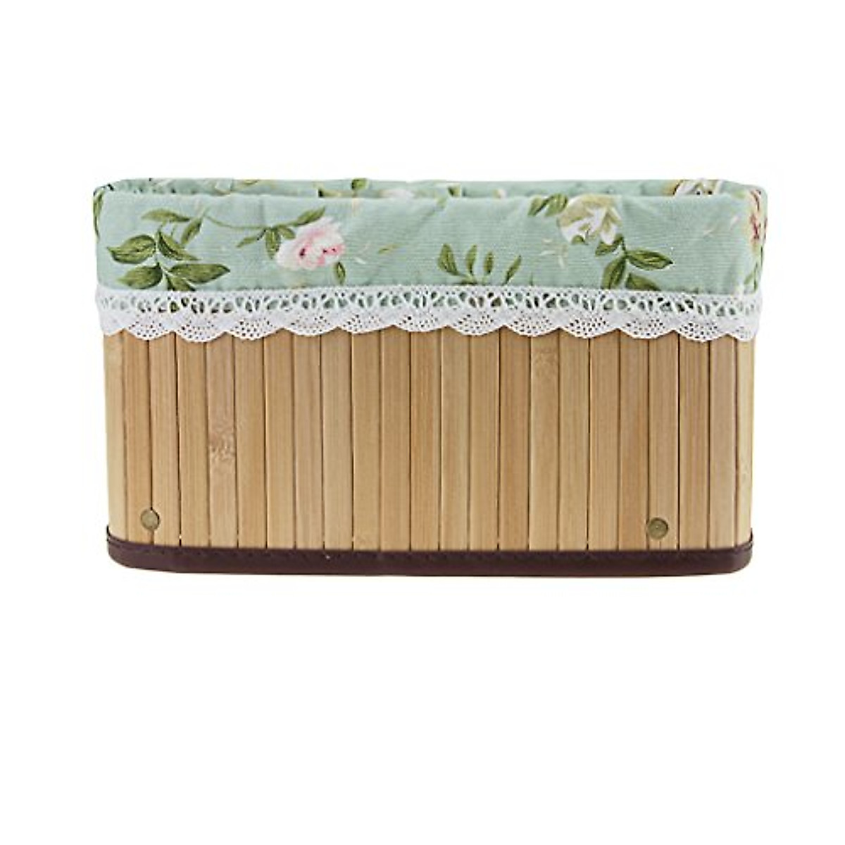 FakeFace Handmade Foldable Wicker Storage Basket with Liner Home Office Kitchen Desktop Closet Nursery Toys Books Tidy Tray Organizer Bin Bedroom Bathroom Toiletries Laundry Storage Tote Hamper Gift