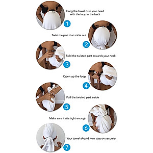 Microfiber Hair Towel Wrap for Women - Extra Large 45 x 25" Hair Towels for Long Hair – Anti Frizz Breathable Quick Dry Towel for Wet, Curly, Straight, with Elastic Loop - Waffle Knit Towels - Grey