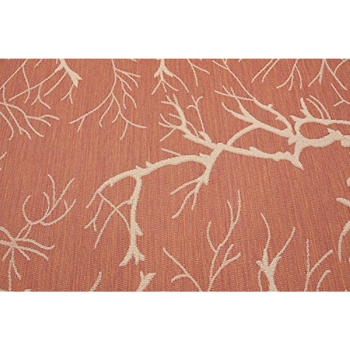 Unique Loom Outdoor Botanical Collection Area Rug - Branch (7' 1" x 10' Rectangle, Terracotta/ Beige)