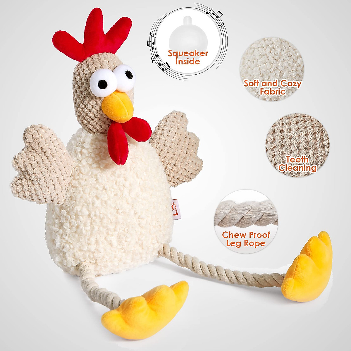 EHEYCIGA Christmas Dog Toys for Large Dogs, Large Squeaky Pet Toys for Entertainment and Gifts, Stuffed Plush Cute Dog Toys Large Breed with Squeaker, Turkey Large