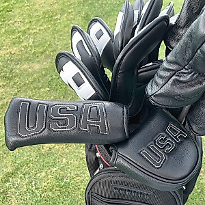 Golf Putter Cover, Putter Headcovers Golf Club Head Covers Putter Headcover for Blade Leather Golf Mallet Putter Head Covers with Magnetic for All Brands USA Style