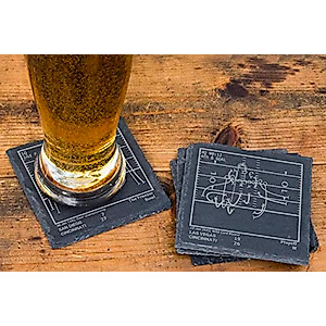 Greatest Bengals Plays: Slate Coasters (Set of 4) | Best Gift Idea for Sports Lovers | Bengals Historic Moments Gifts