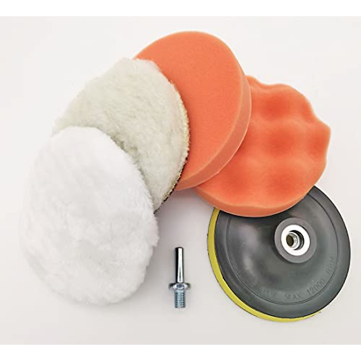 Drill polishing kit 5 inch Polishing Pad Kit Wool Polishing Pads Sponge Pads Polishing Buffer 6-Piece Set with M10 Drill Adapter