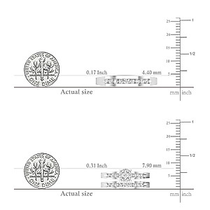 Dazzlingrock Collection 0.49 Carat Round Lab Grown White Diamond Cluster Wedding Trio Ensemble Set in in 925 Sterling Silver, Women Size 7.5 and Men Size 10
