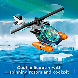 LEGO City Arctic Explorer Ship 60368 Building Toy Set, Fun Toy Gift for 7 Year Old Boys and Girls, with a Floatable Boat, Helicopter, Dinghy, ROV Sub, Viking Shipwreck, 7 Minifigures and an Orca