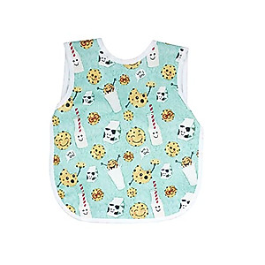 BapronBaby Cookies & Milk Bapron - Soft Waterproof Stain Resistant Bib - Machine Washable - 6m - 5yr - (Sz Baby/Toddler 6m-3T)