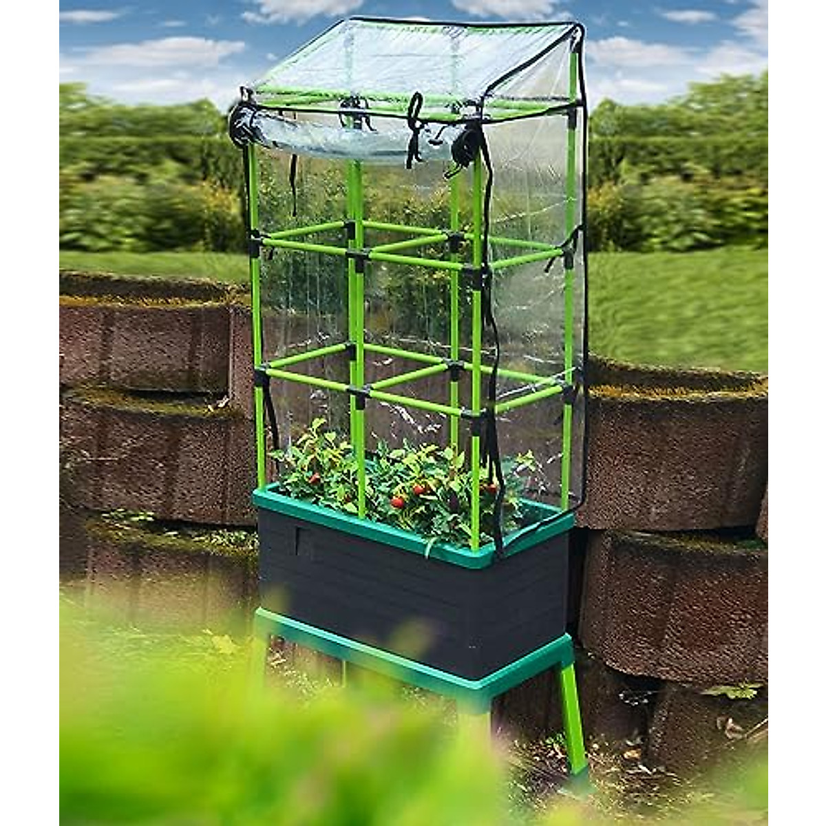 Bio Green JGL-C Greenhouse Compatible with City Jungle Trellis and Heidelberg – Outdoor and Indoor 2 Zippers – Protection Plant Covers – Transparent Design
