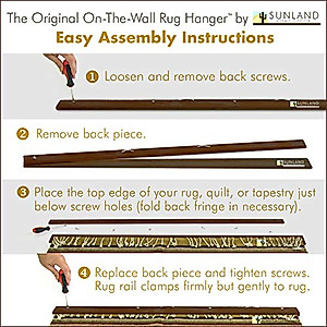 Rustic Turquoise Wooden Rug Hanger - Santa Fe Accents (30in)