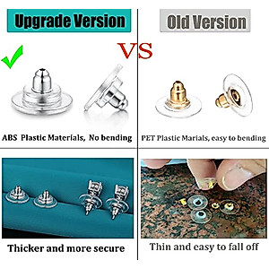 3-Pairs 925 Sterling Silver Locking Earring Backs Replacements for Diamond Studs,14K White Gold Plated Hypoallergenic Secure Earring Backs (White Gold)