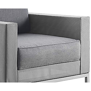 Elle Decor Tropez Mesh Outdoor Patio Furniture Collection with Metal Frame Arm Chair, Gray