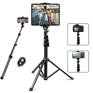Selfie Stick Tripod, SAVEYOUR 51" Extendable Tripod Stand with Universal Phone/Pad Clip, Remote Shooting Compatible with iPhone & Android Devices, Phone Tripod for Video Shooting, Vlog, Selfie