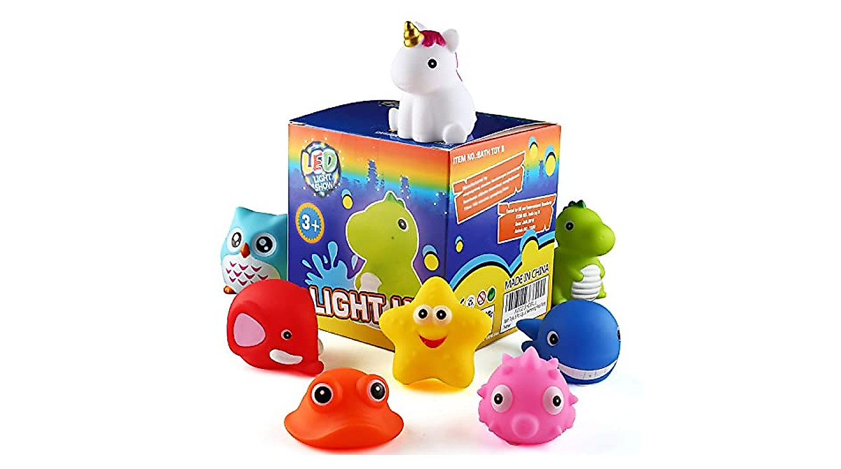 Exciting 8 Pcs Light Up Bath Toys for Kids